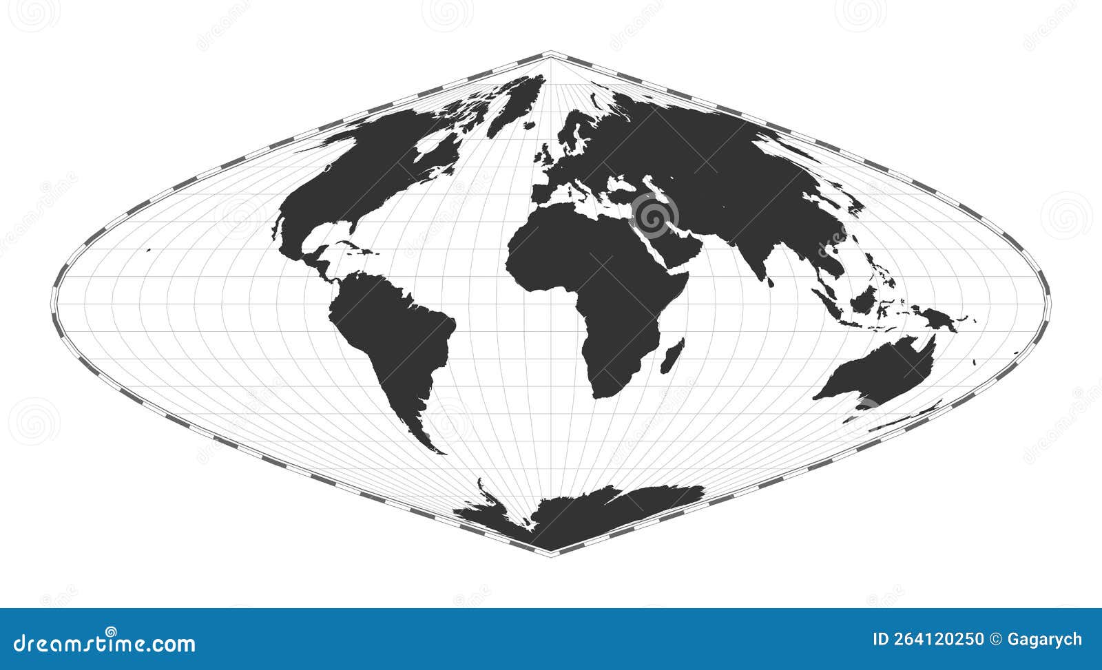 Vector world map. stock vector. Illustration of graphic - 264120250