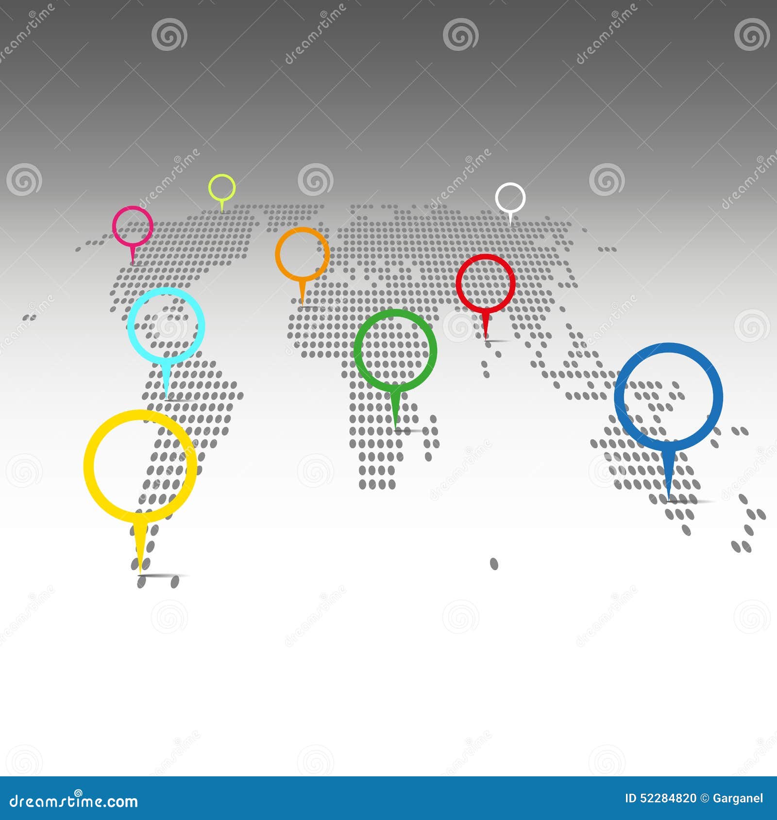 Vector - World Map with Tags Stock Illustration - Illustration of city ...