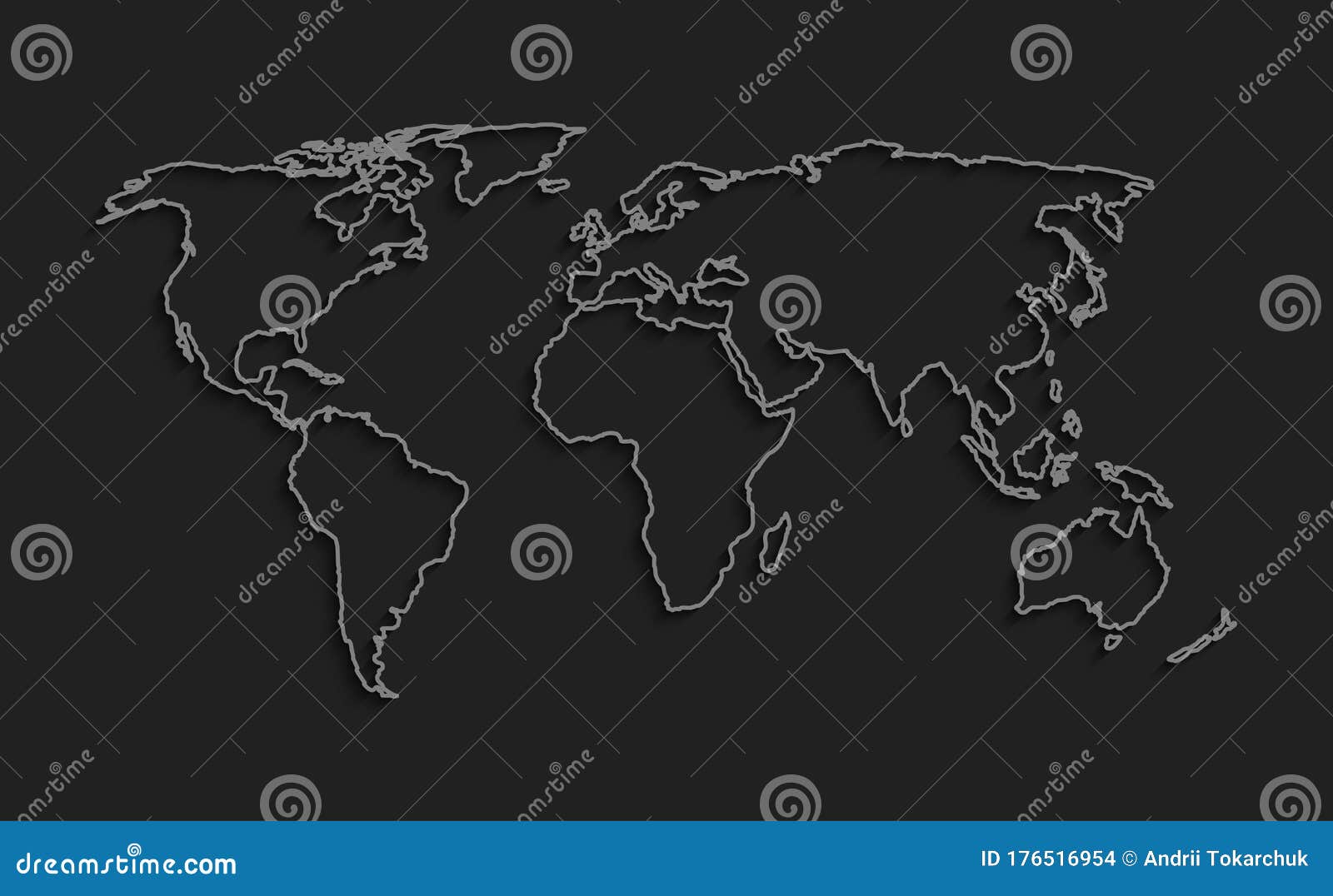 Vector World Map Template Global Outline Earth Stock Vector ...
