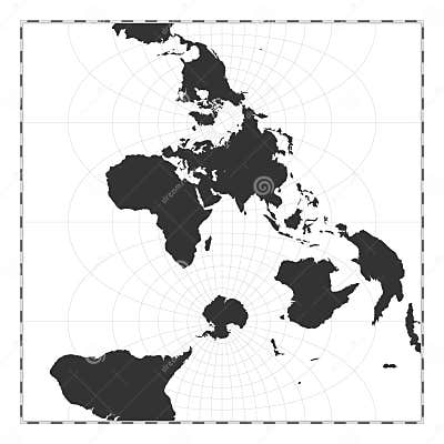 Vector World Map. Transverse Spherical Mercator Projection Stock Vector ...