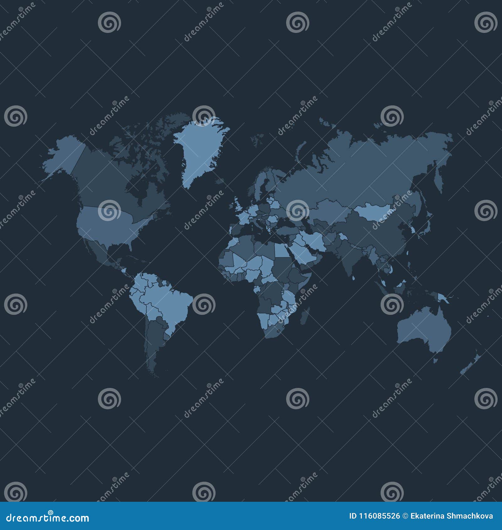 Vector World Map. stock illustration. Illustration of icon - 116085526