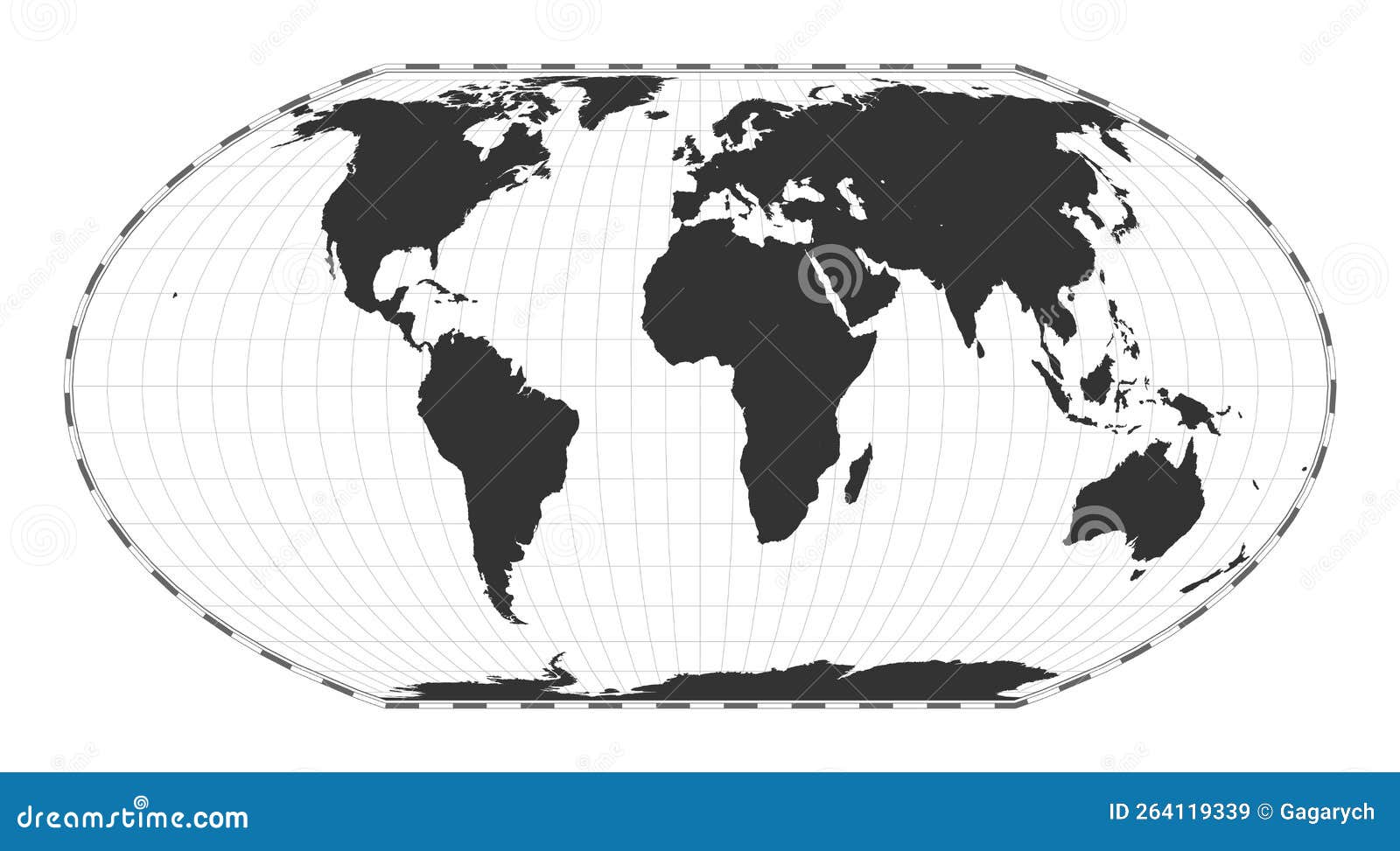 Vector world map. stock vector. Illustration of parallels - 264119339