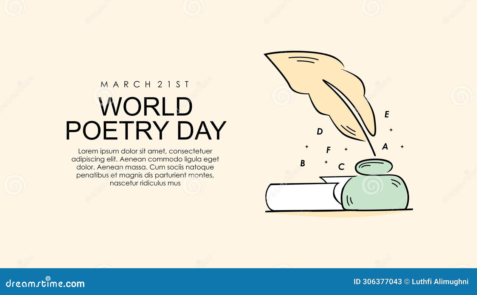 Vector World Poetry Day Background Template Stock Vector - Illustration ...
