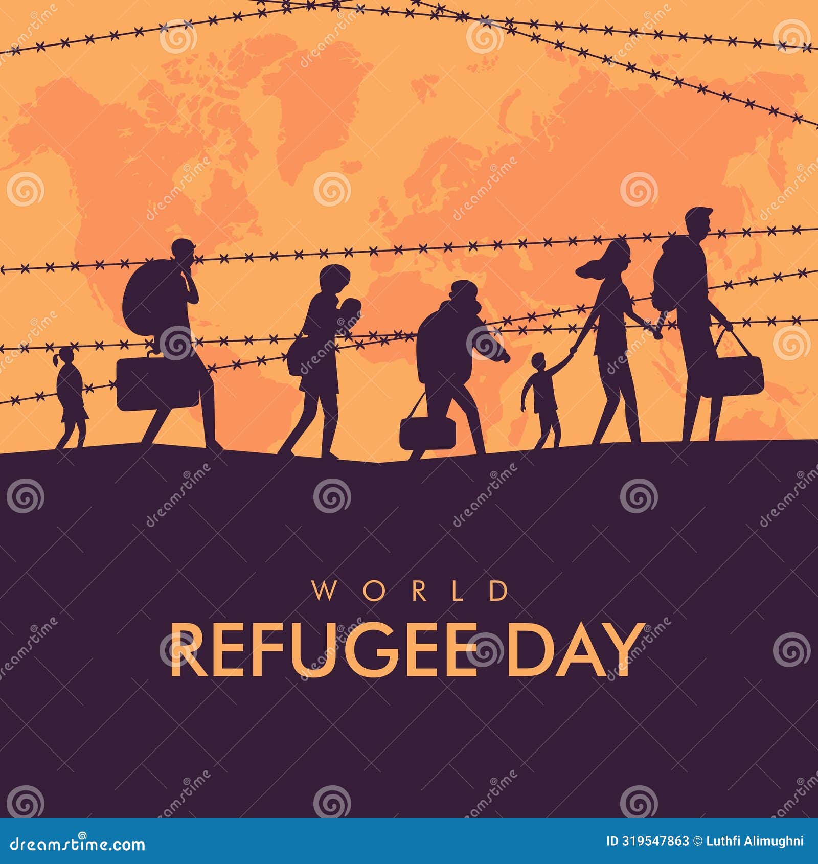 Vector World Refugee Day Background Template Stock Vector ...