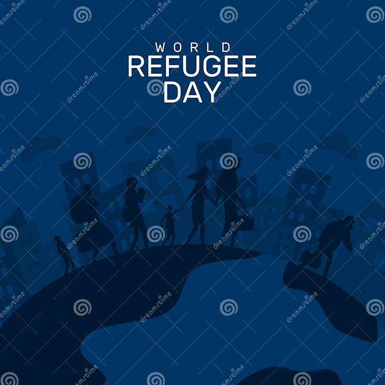 Vector World Refugee Day Poster Template Stock Vector - Illustration of ...
