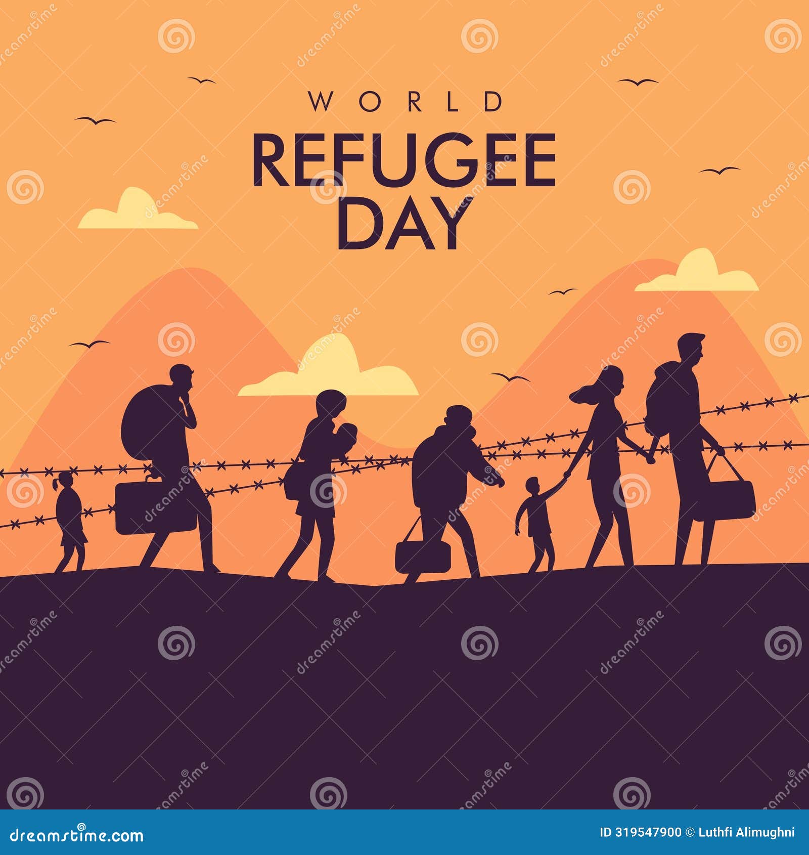 Vector World Refugee Day Poster Template Stock Vector - Illustration of ...