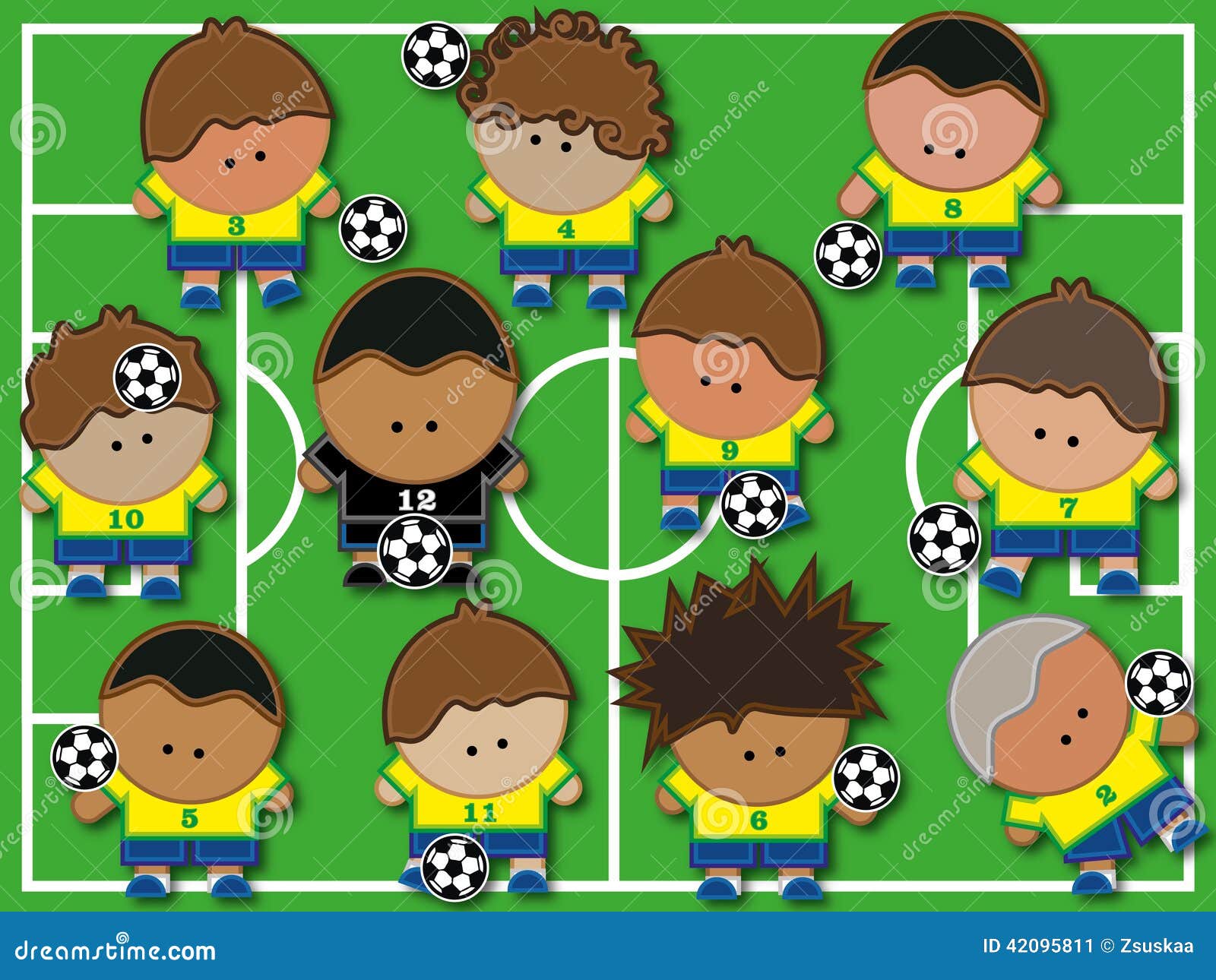 Vector Worldcup Brazil Team Stock Vector - Illustration of health ...