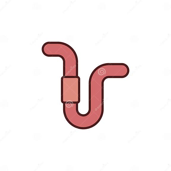 Vector Worm Concept Red Cute Icon or Symbol Stock Vector - Illustration ...