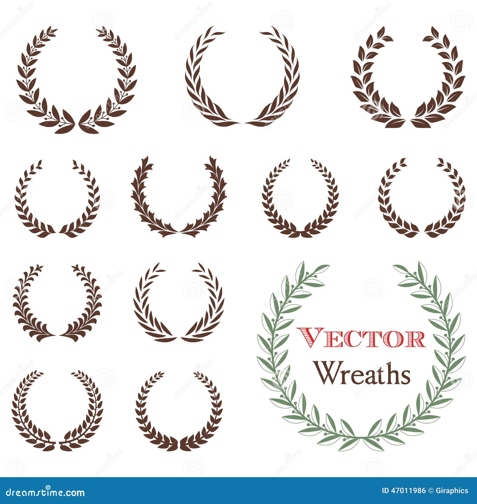 Vector Wreaths stock vector. Illustration of silhouette - 47011986