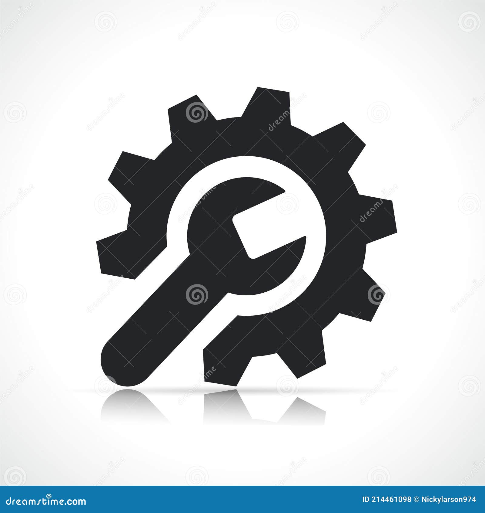 Vector Wrench and Gear Icon Stock Vector - Illustration of gear, logo ...