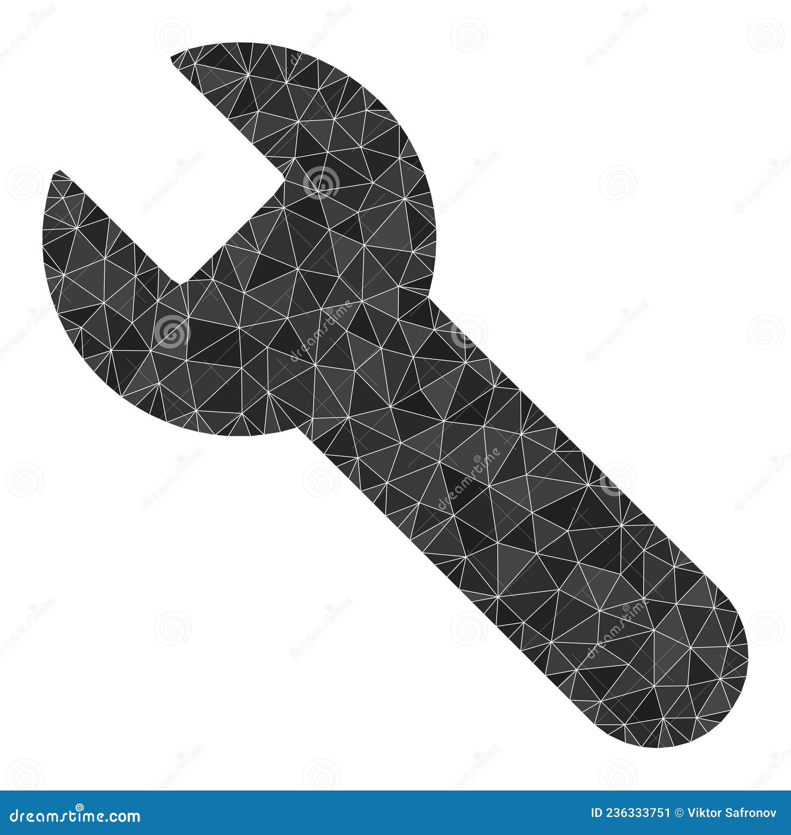 Vector Wrench Polygonal Icon Stock Vector - Illustration of combined ...