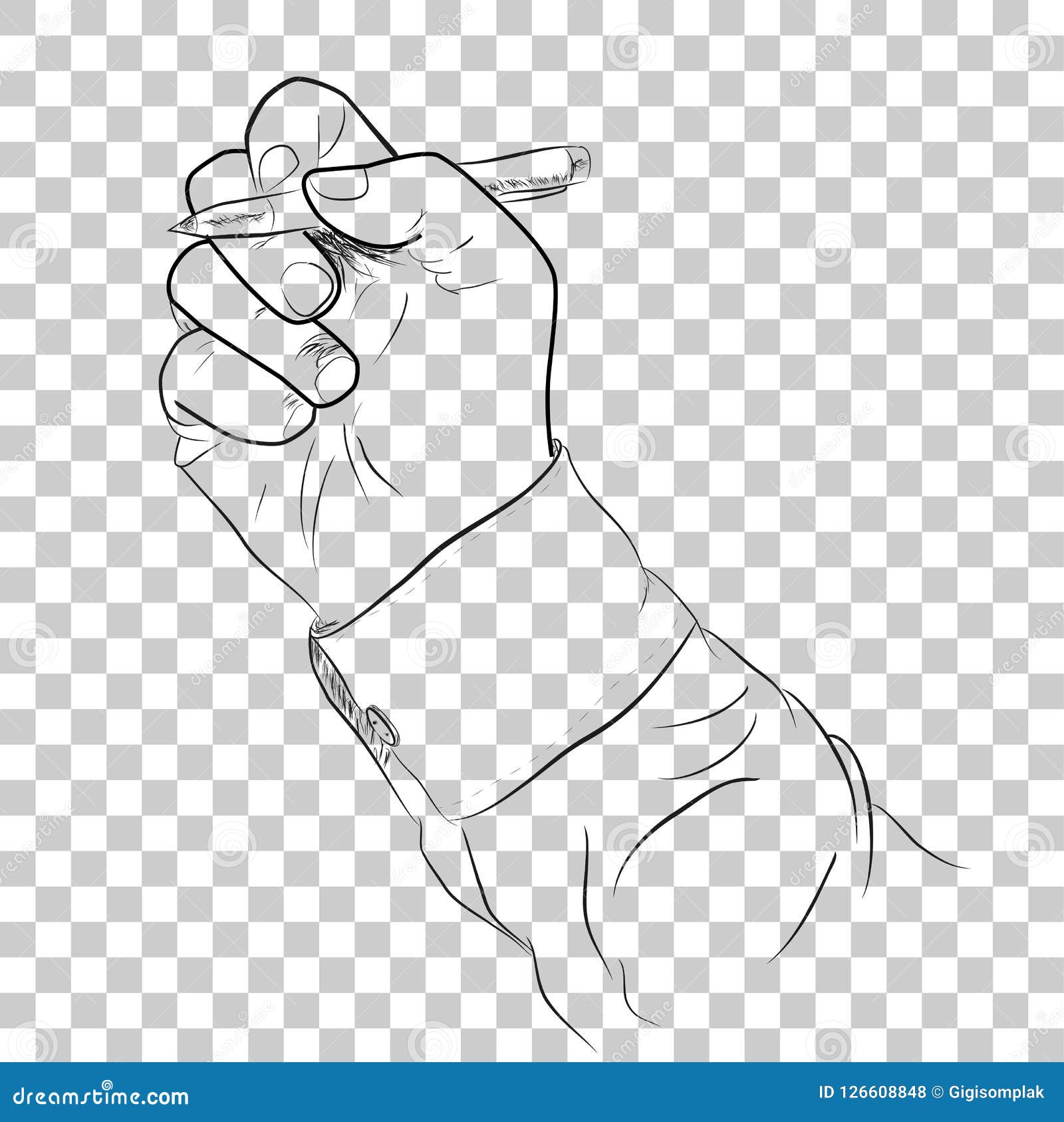 Writing Hand at Blank Space, at Transparent Effect Background Stock ...