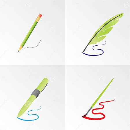 Vector Writing Tools stock vector. Illustration of color - 7713371