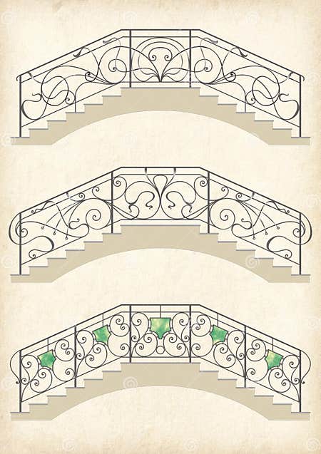 Vector wrought iron bridge stock illustration. Illustration of antique ...