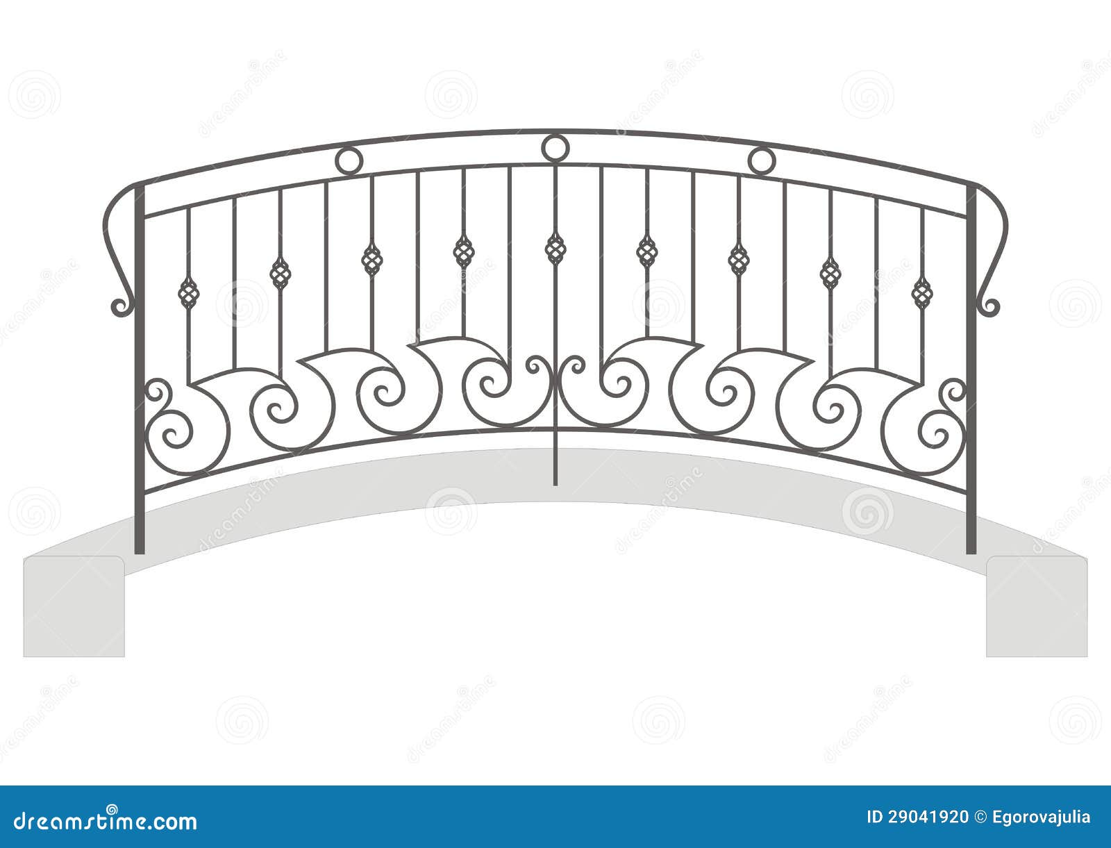 Vector wrought iron bridge stock vector. Illustration of metal - 29041920