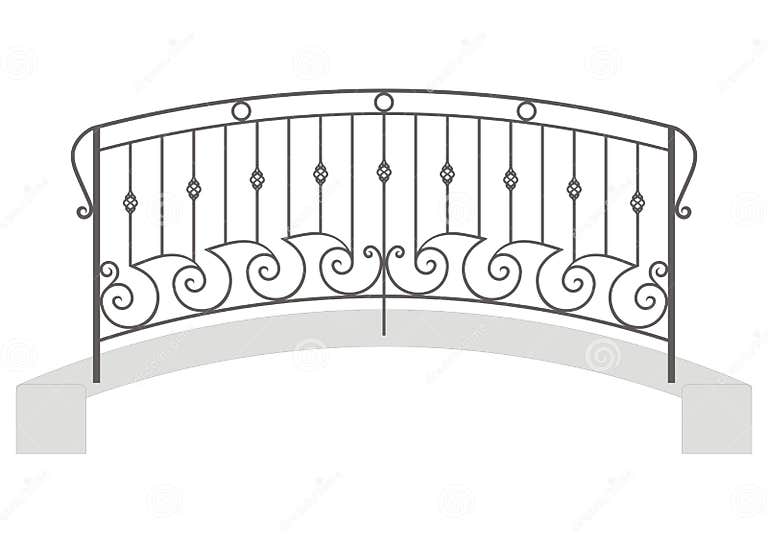 Vector wrought iron bridge stock vector. Illustration of metal - 29041920