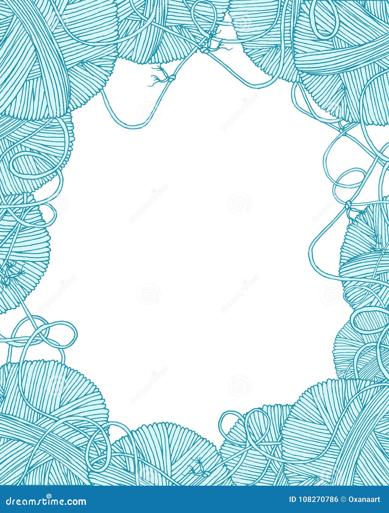 Vector Yarn Balls Decorative Frame Stock Vector - Illustration of ...