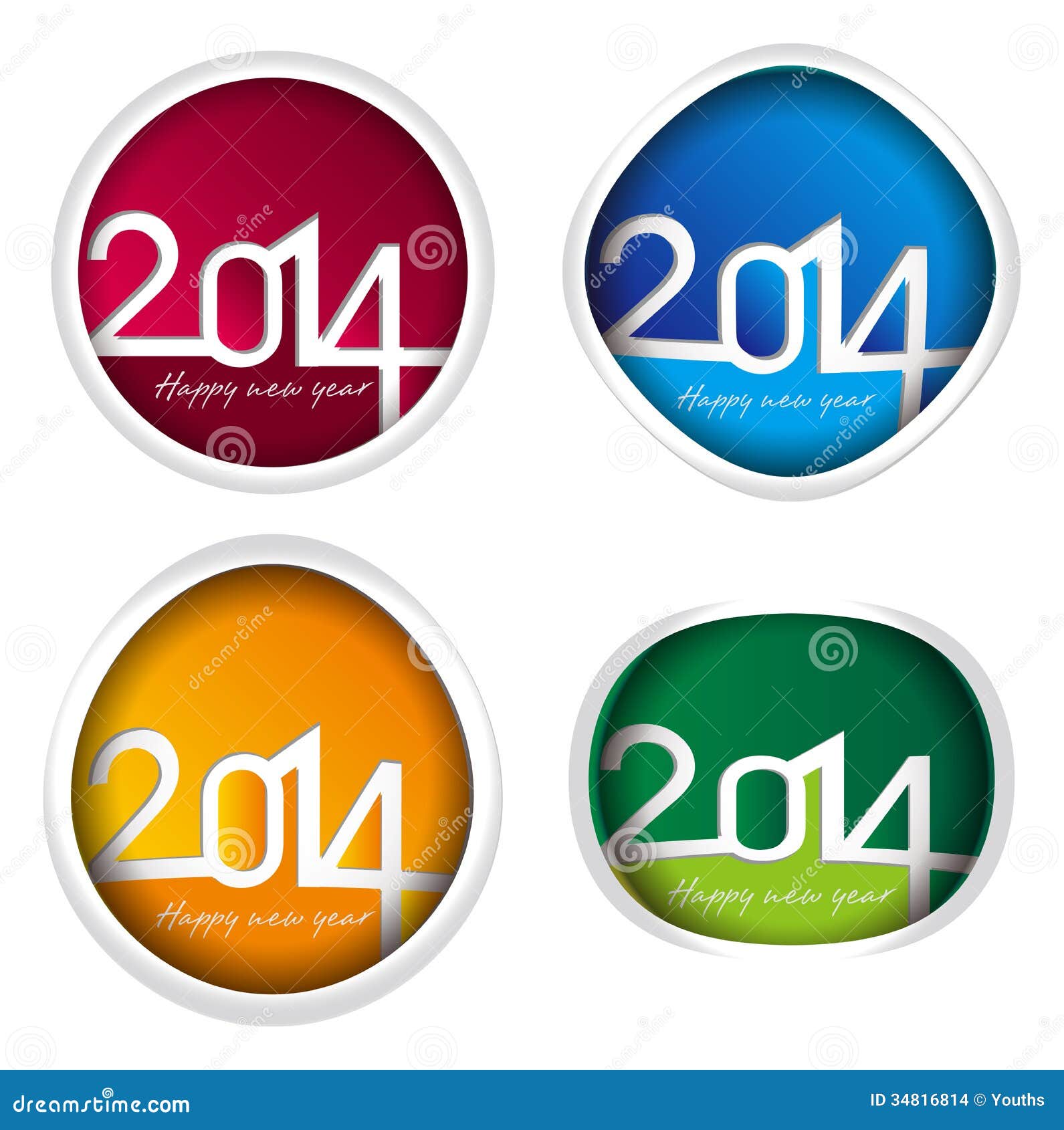 Vector 2014 year set stock vector. Illustration of concept - 34816814