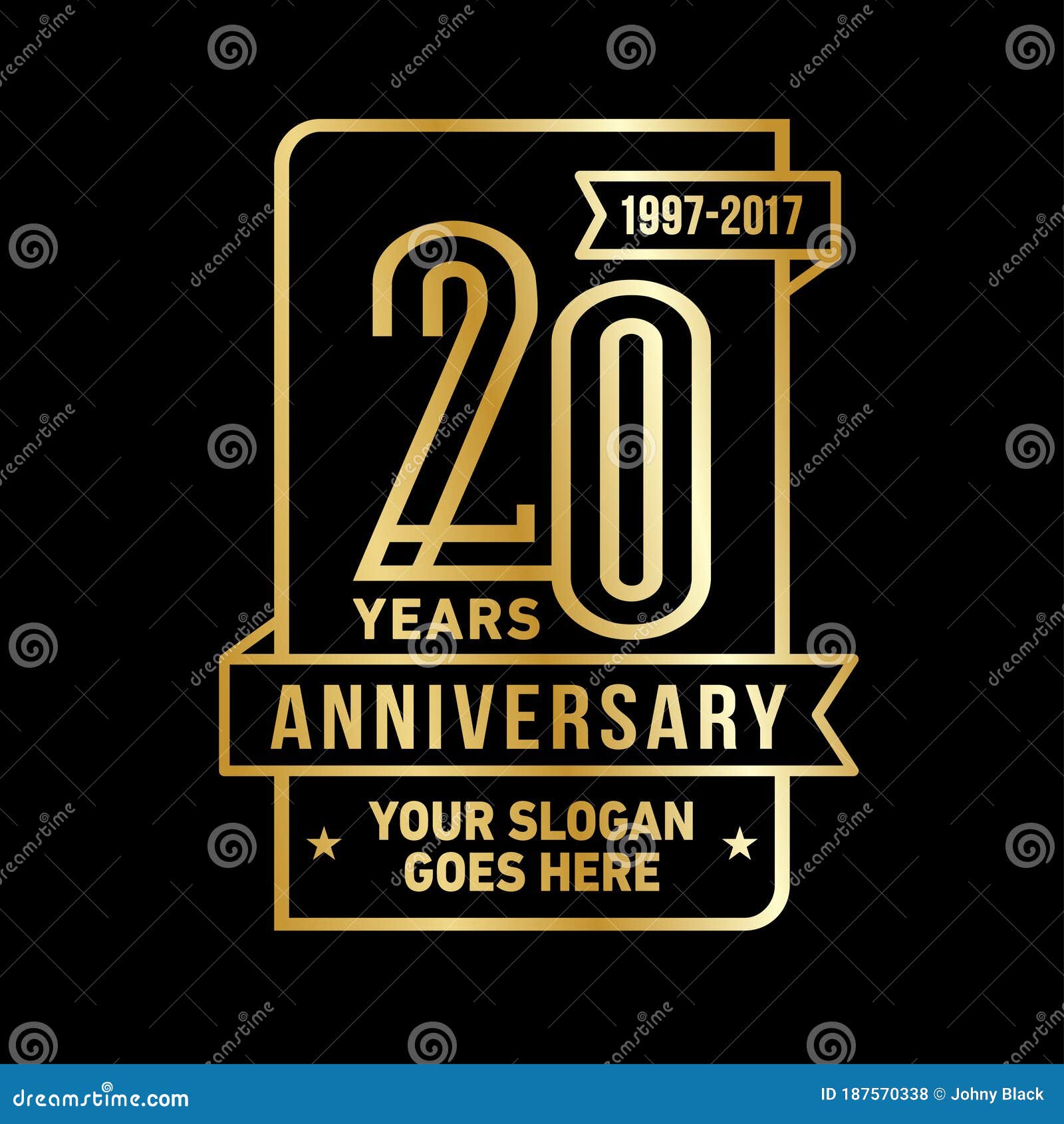 20 Years Celebrating Anniversary Design Template. 20th Logo. Vector and ...