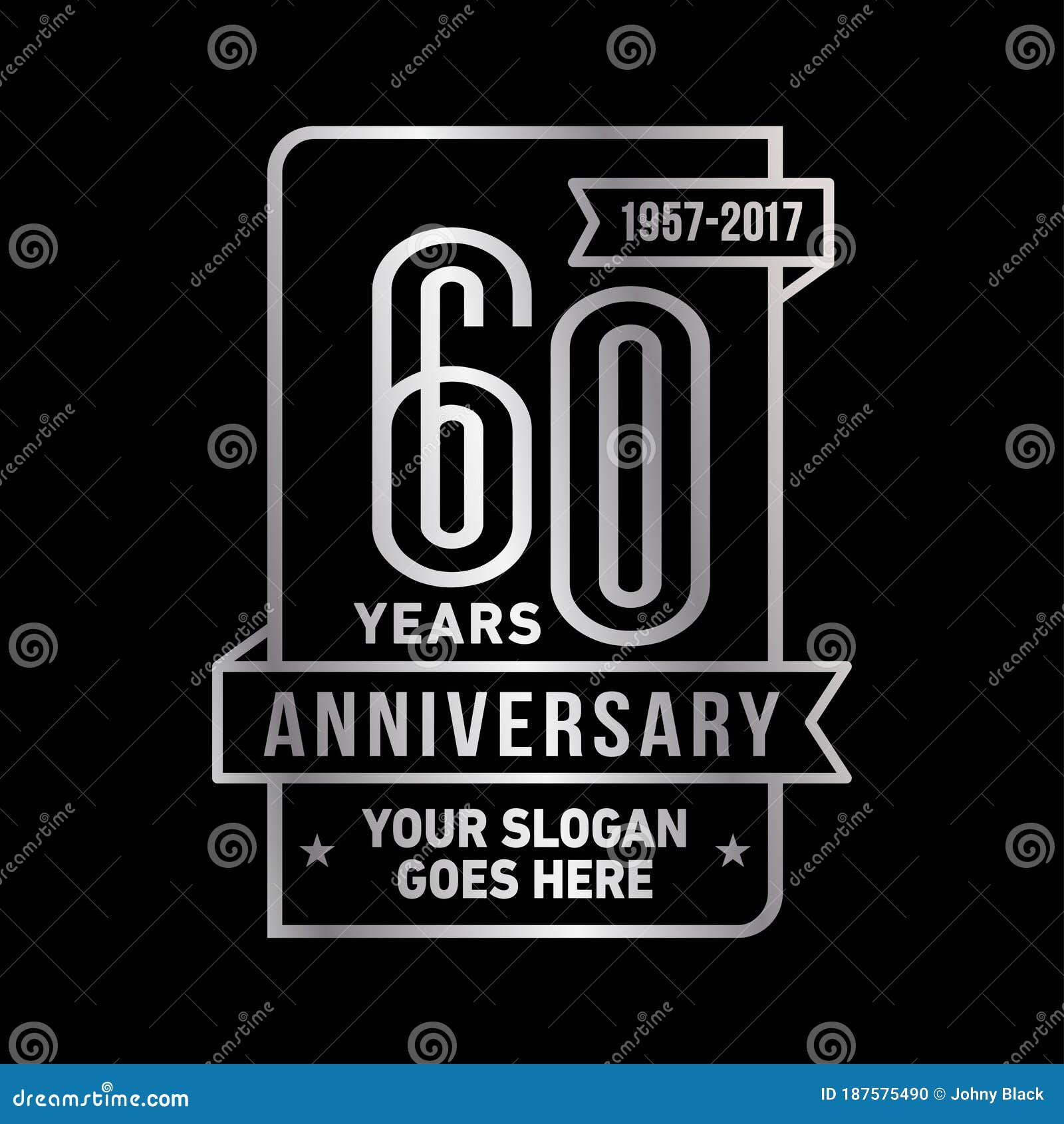 60 Years Celebrating Anniversary Design Template. 60th Logo. Vector and ...