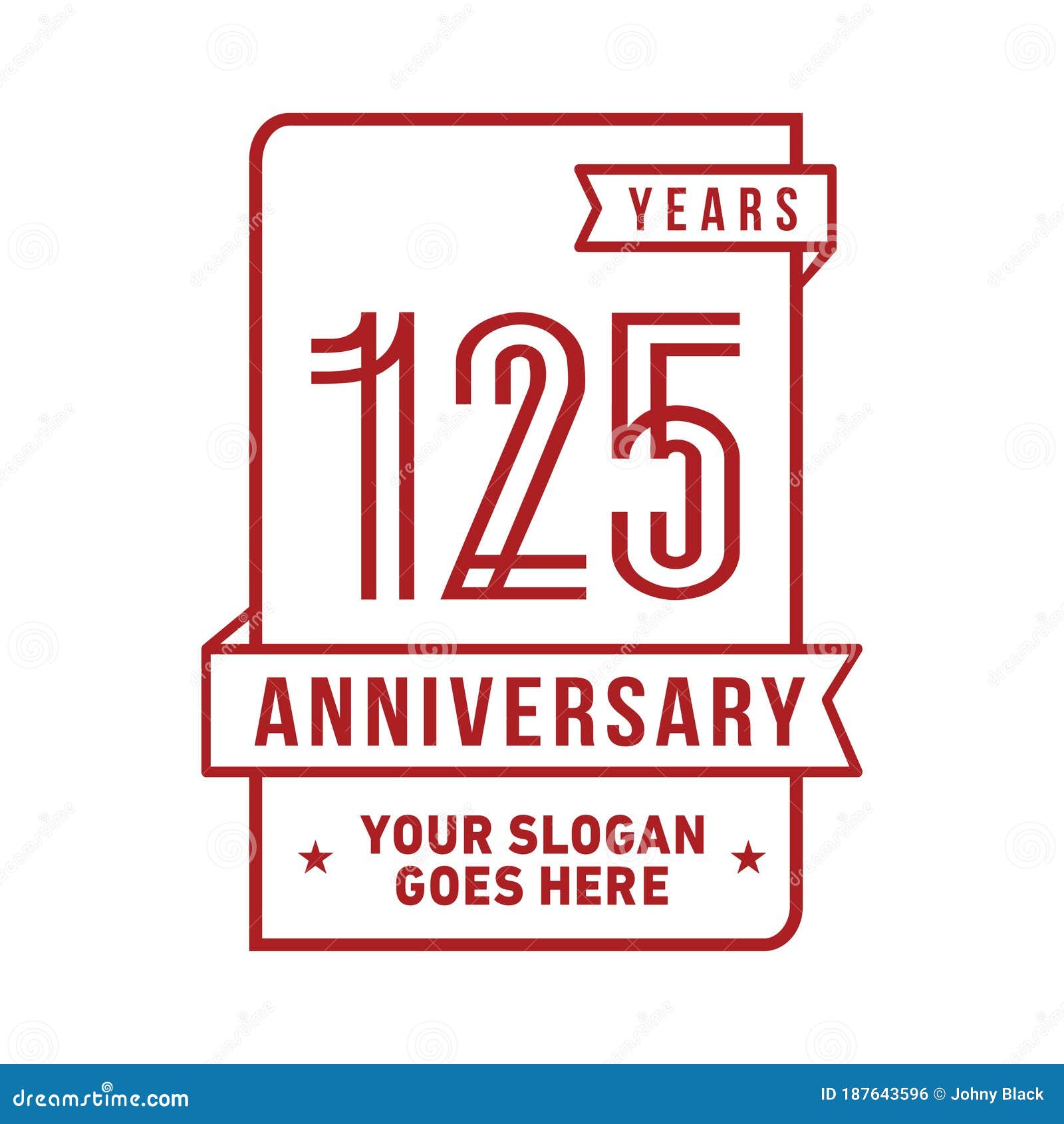 125 Years Celebrating Anniversary Design Template. 125th Logo. Vector ...