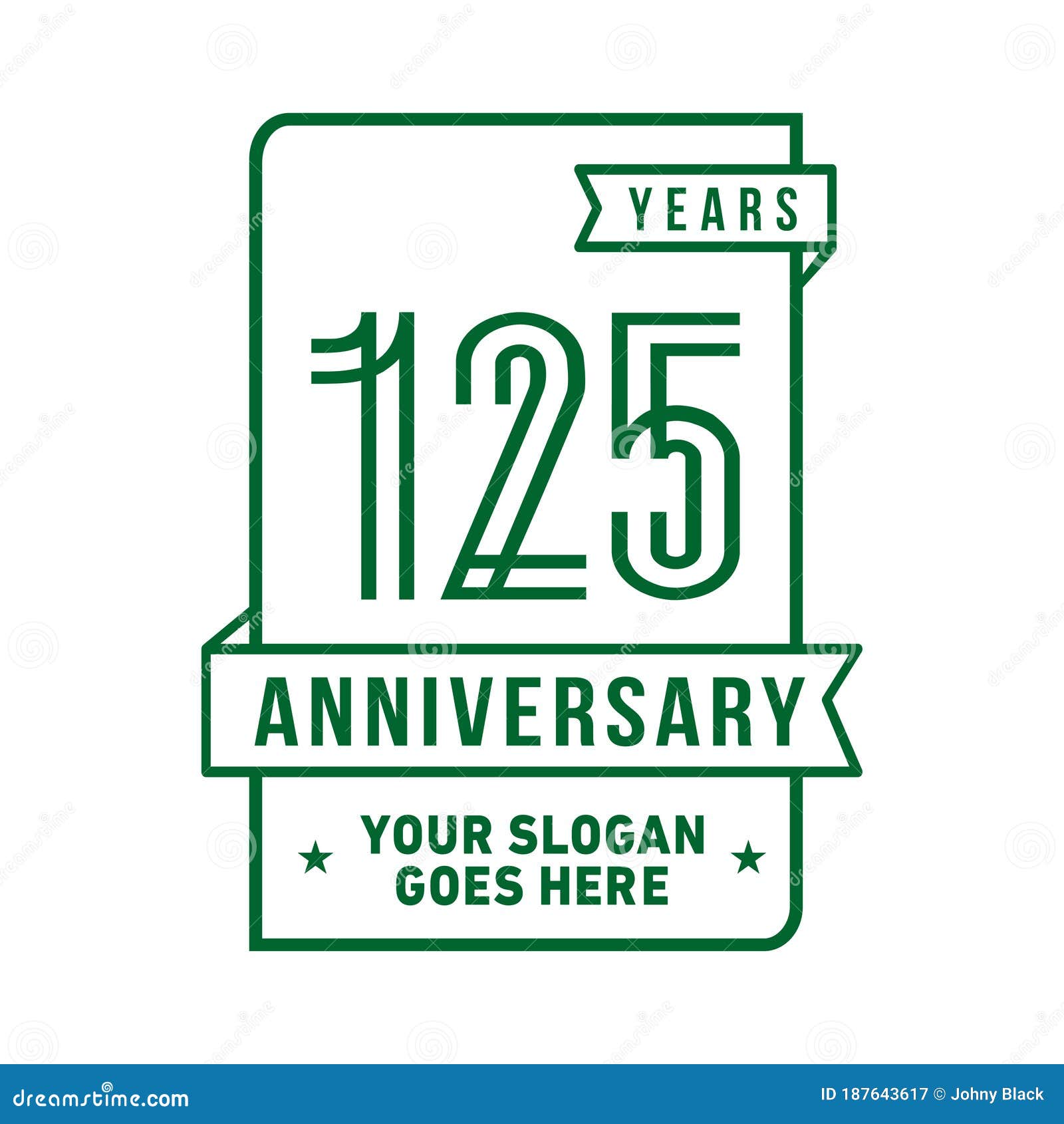 125 Years Celebrating Anniversary Design Template. 125th Logo. Vector ...