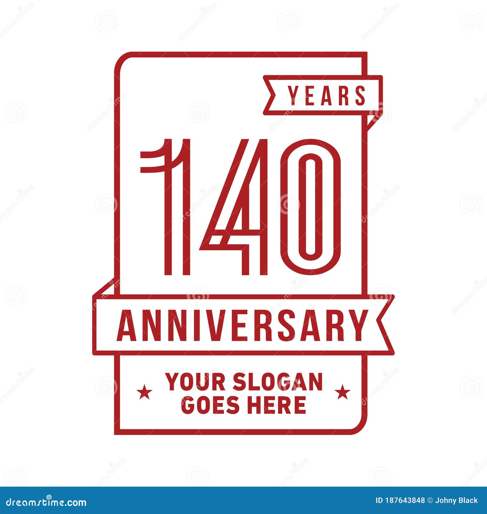 140 Years Celebrating Anniversary Design Template. 140th Logo. Vector ...