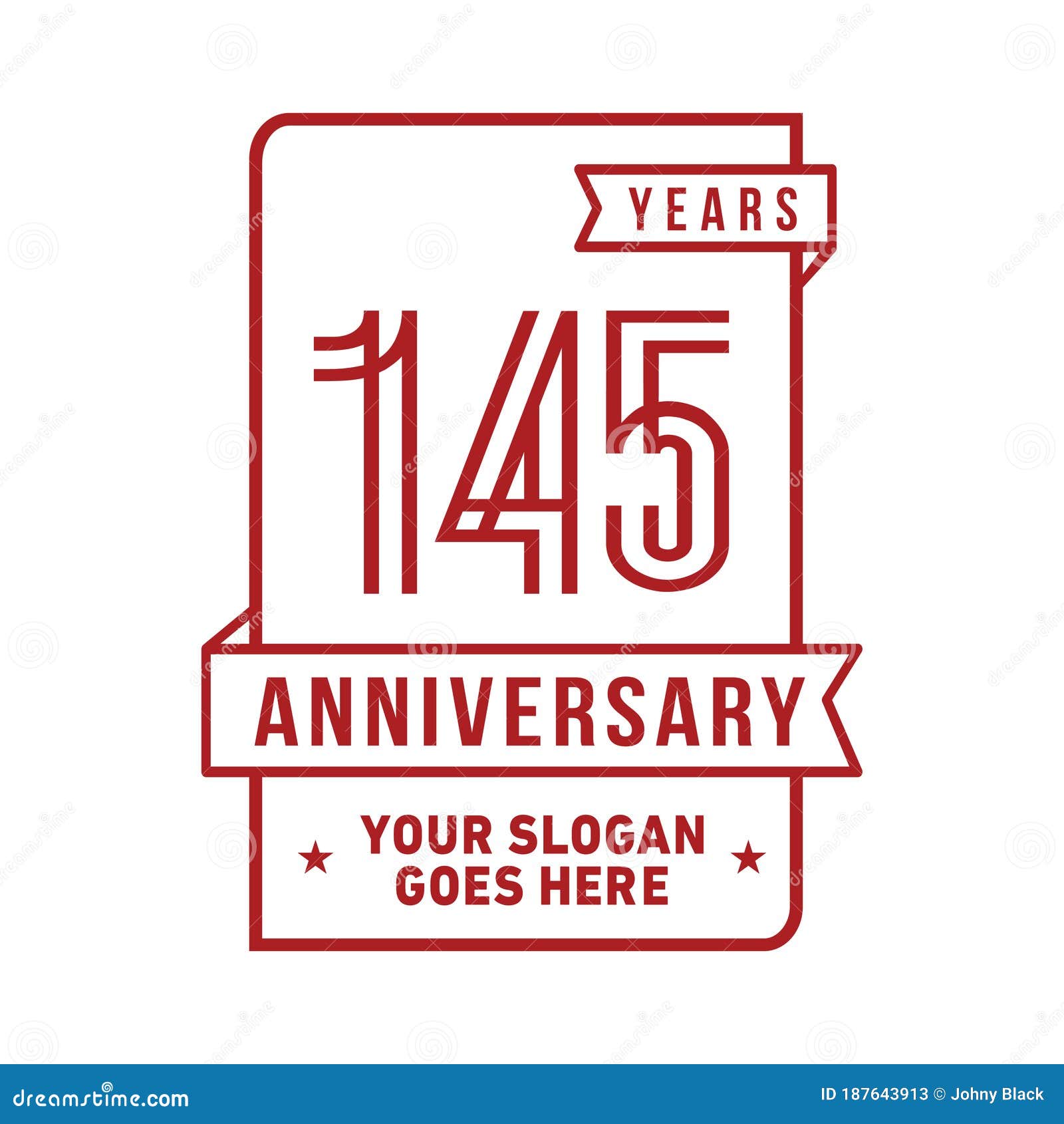 145 Years Celebrating Anniversary Design Template. 145th Logo. Vector ...