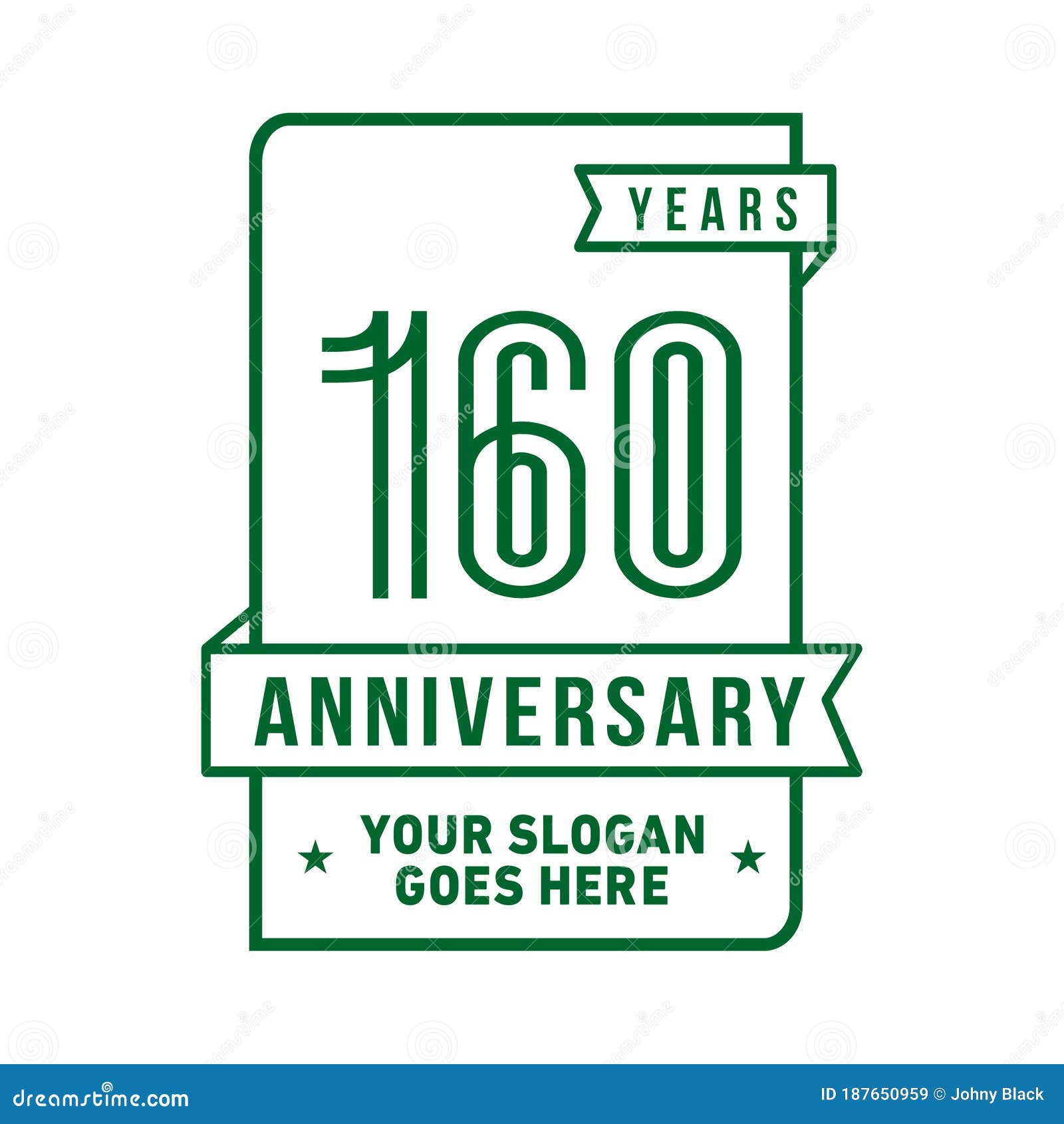 160 Years Celebrating Anniversary Design Template. 160th Logo. Vector ...