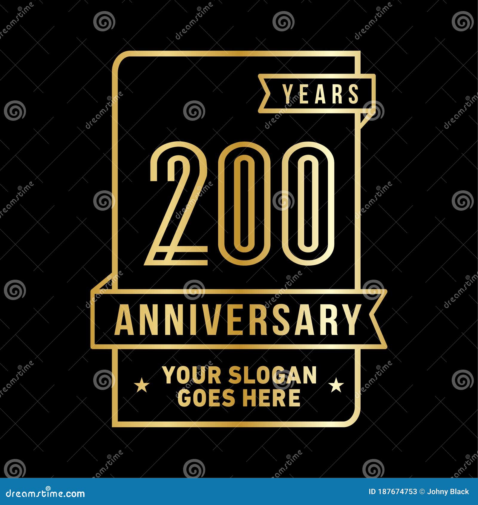 200 Years Celebrating Anniversary Design Template. 200th Logo. Vector ...