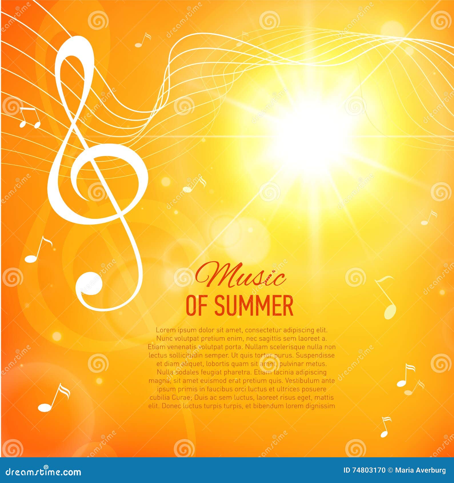 Vector Yellow Background with Music Notes and Key Stock Vector ...