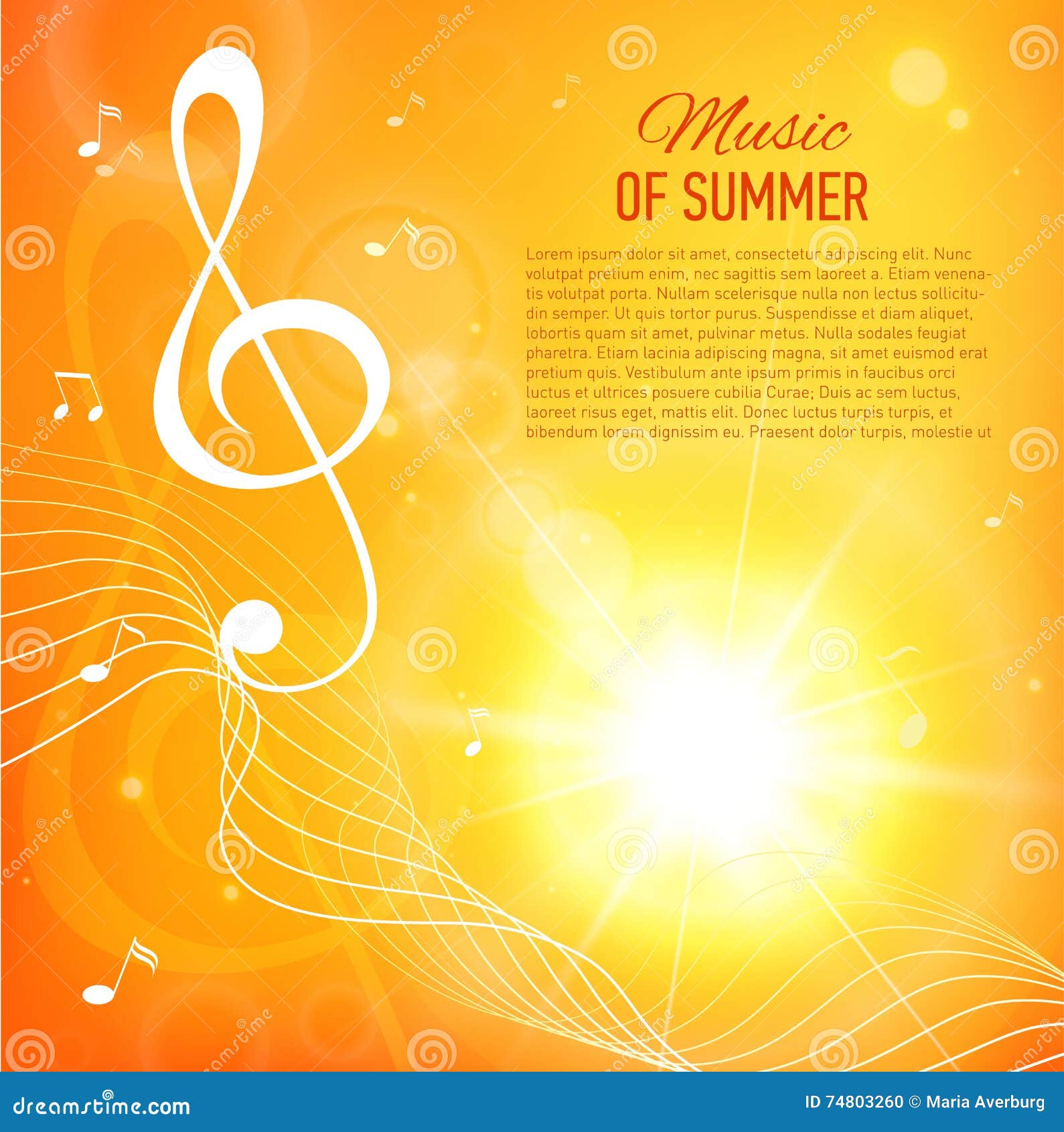 Vector Yellow Background with Music Notes and Key Stock Vector ...
