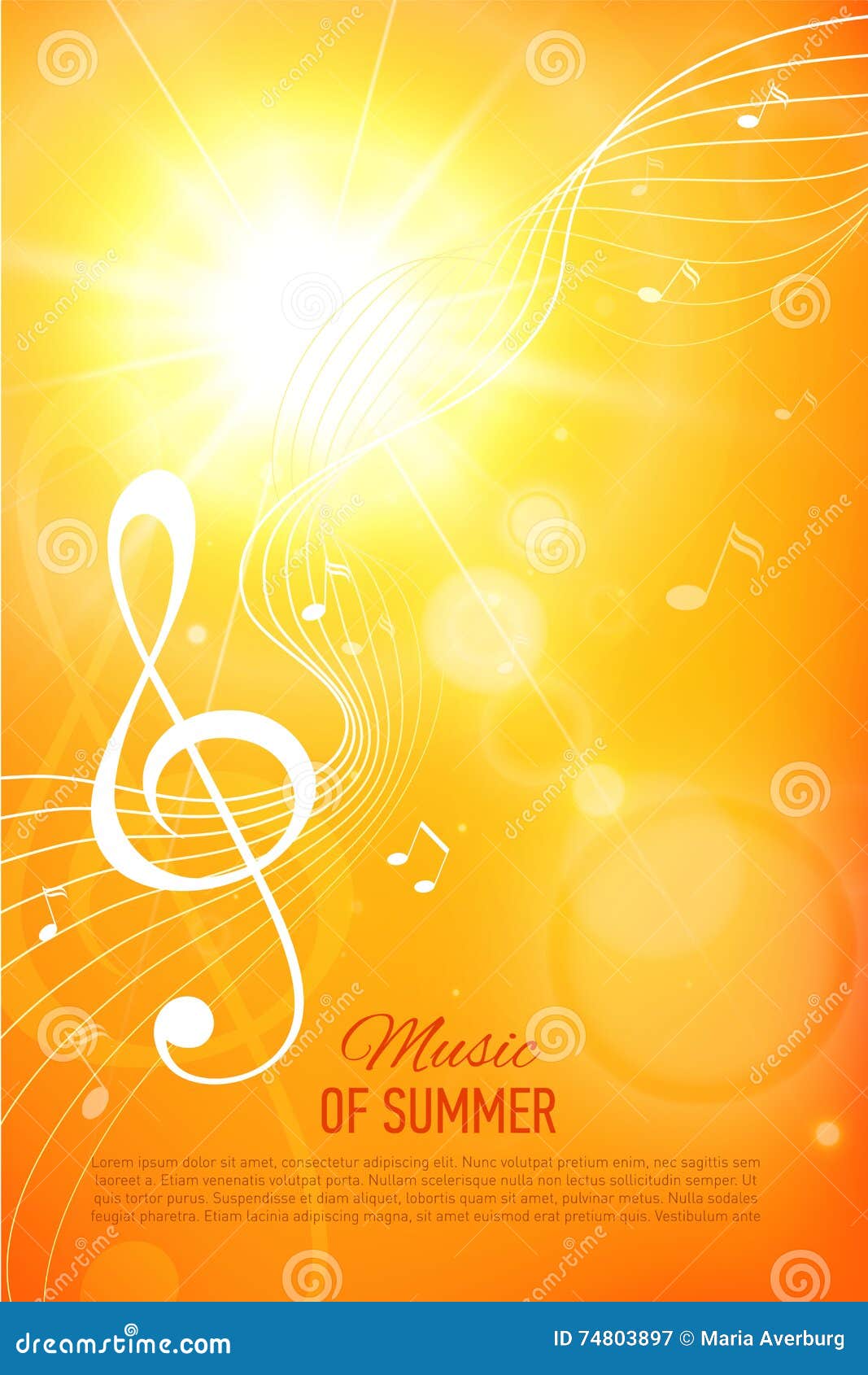 Vector Yellow Background with Music Notes and Key Stock Vector ...