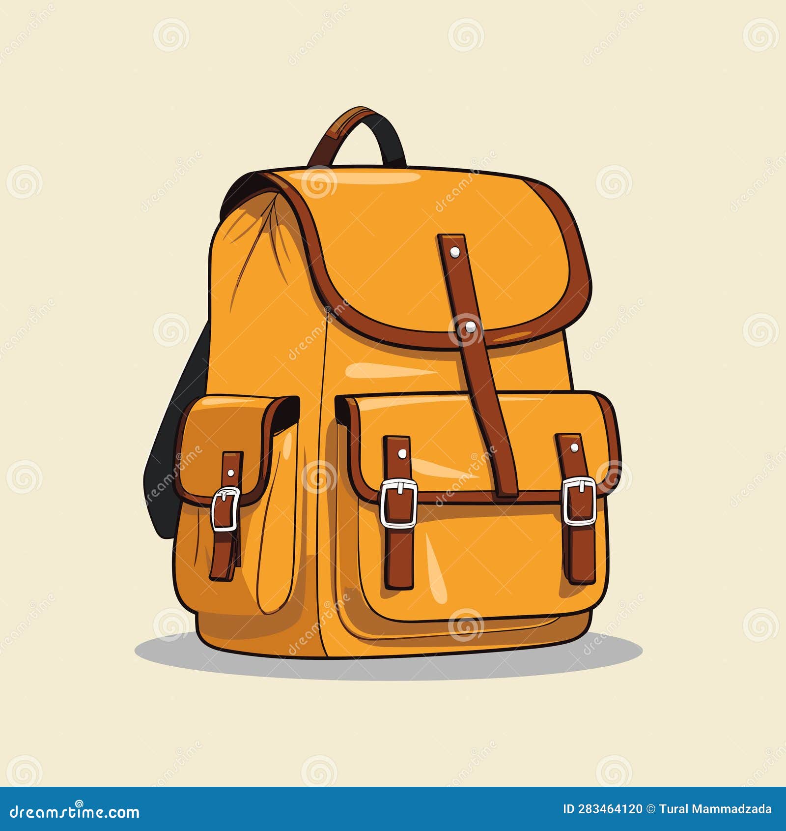 Vector of a Yellow Backpack Icon on a White Background Stock Vector ...