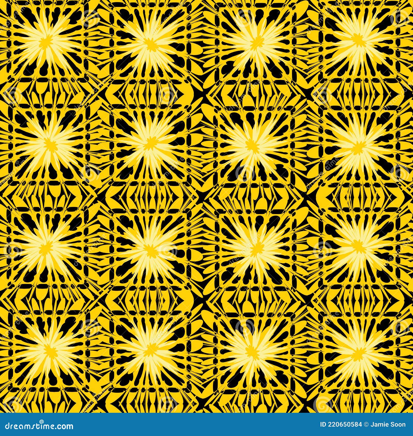 Vector Yellow and Black Abstract Daisy Crocheted Squares, Basket Weave ...