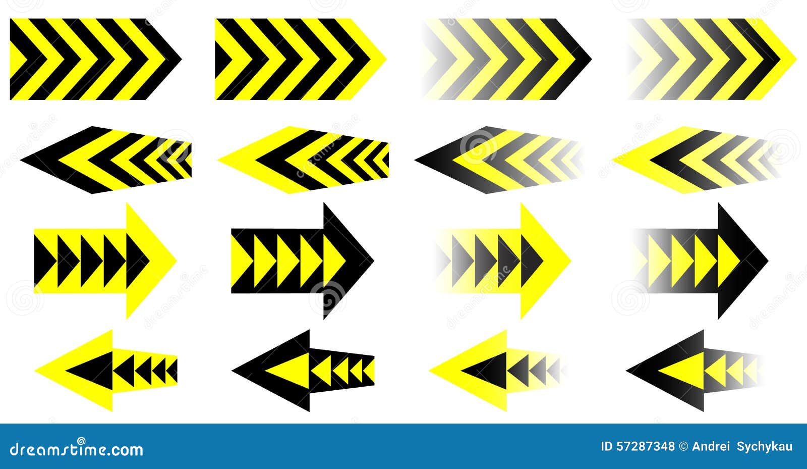 Vector Yellow Black Arrows. Set. EPS 10. Stock Illustration ...