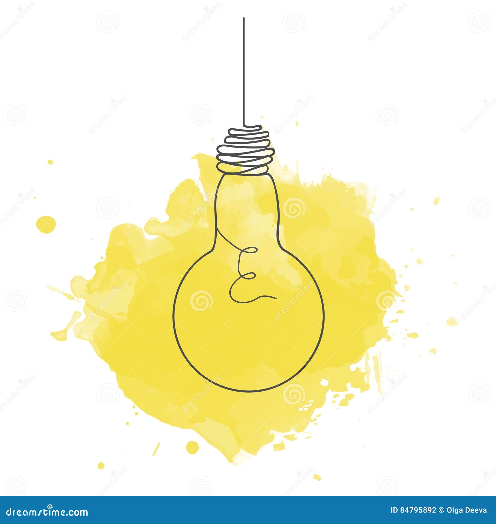 Vector Yellow Bulb stock vector. Illustration of electric - 84795892