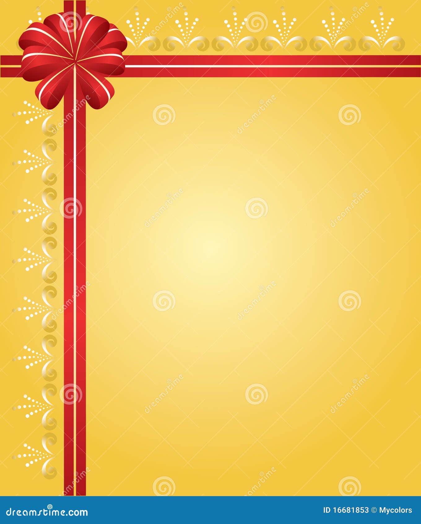 Vector Yellow Card with Red Ribbon Stock Vector - Illustration of ...