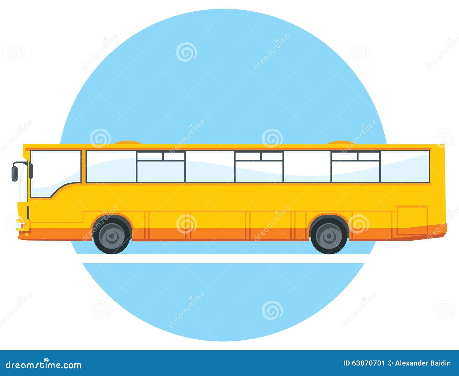 Vector yellow city bus. stock vector. Illustration of symbol - 63870701