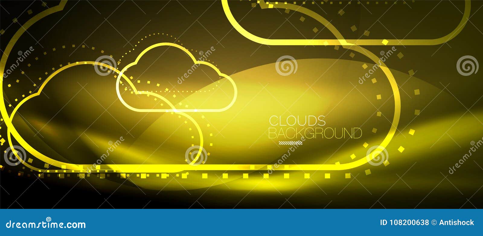 Vector Cloud Computing, Storage Concept Stock Vector - Illustration of fluorescent, glow: 108200638