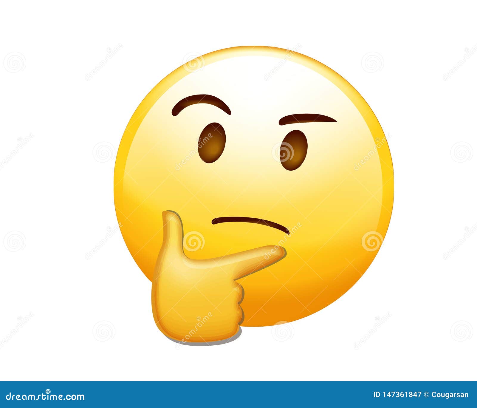 Vector Yellow Considering Face with Right Hand Flat Icon Stock Vector ...