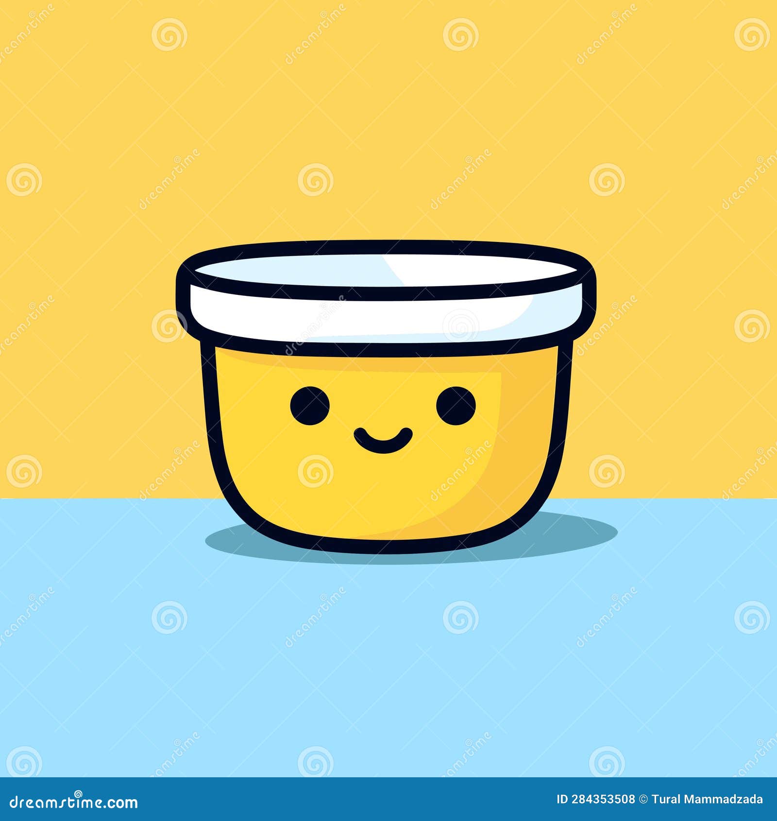 Vector of a Yellow Container with a Smiley Face Icon on it Stock Vector ...