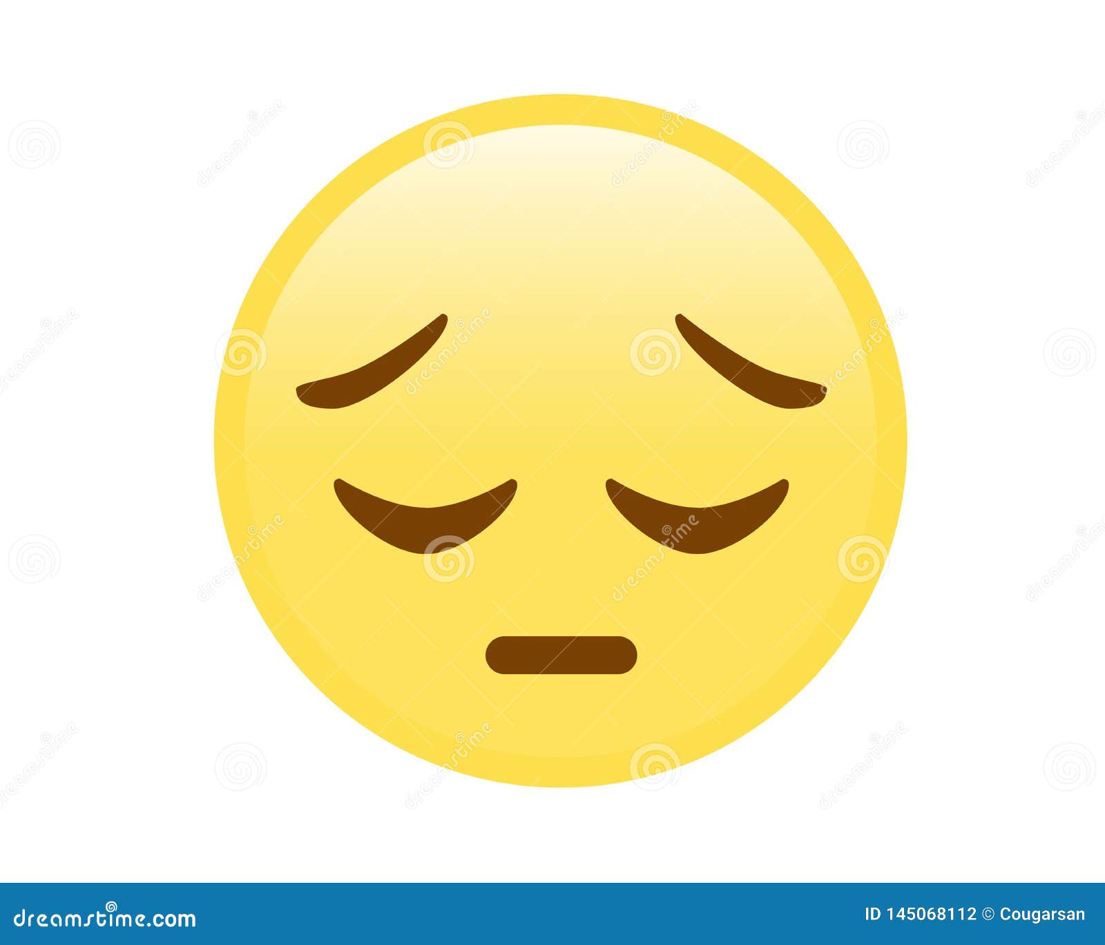 Vector Yellow Disappointed Expression Face Icon Stock Vector ...
