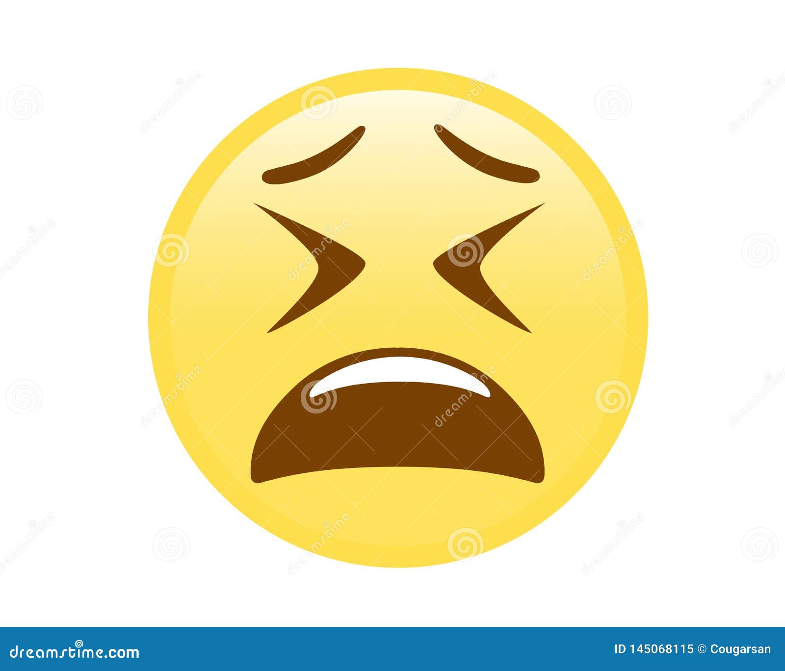 Vector Yellow Disappointed Expression Face Icon Stock Vector ...