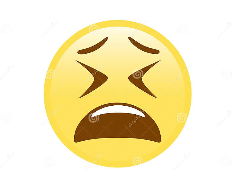 Vector Yellow Disappointed Expression Face Icon Stock Vector ...