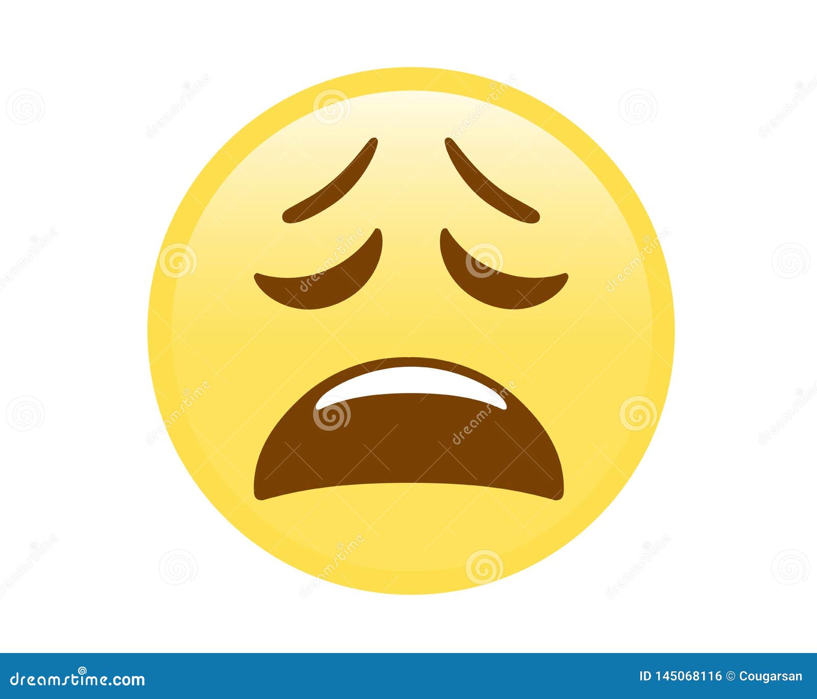 Vector Yellow Disappointed Expression Face Icon Stock Vector ...
