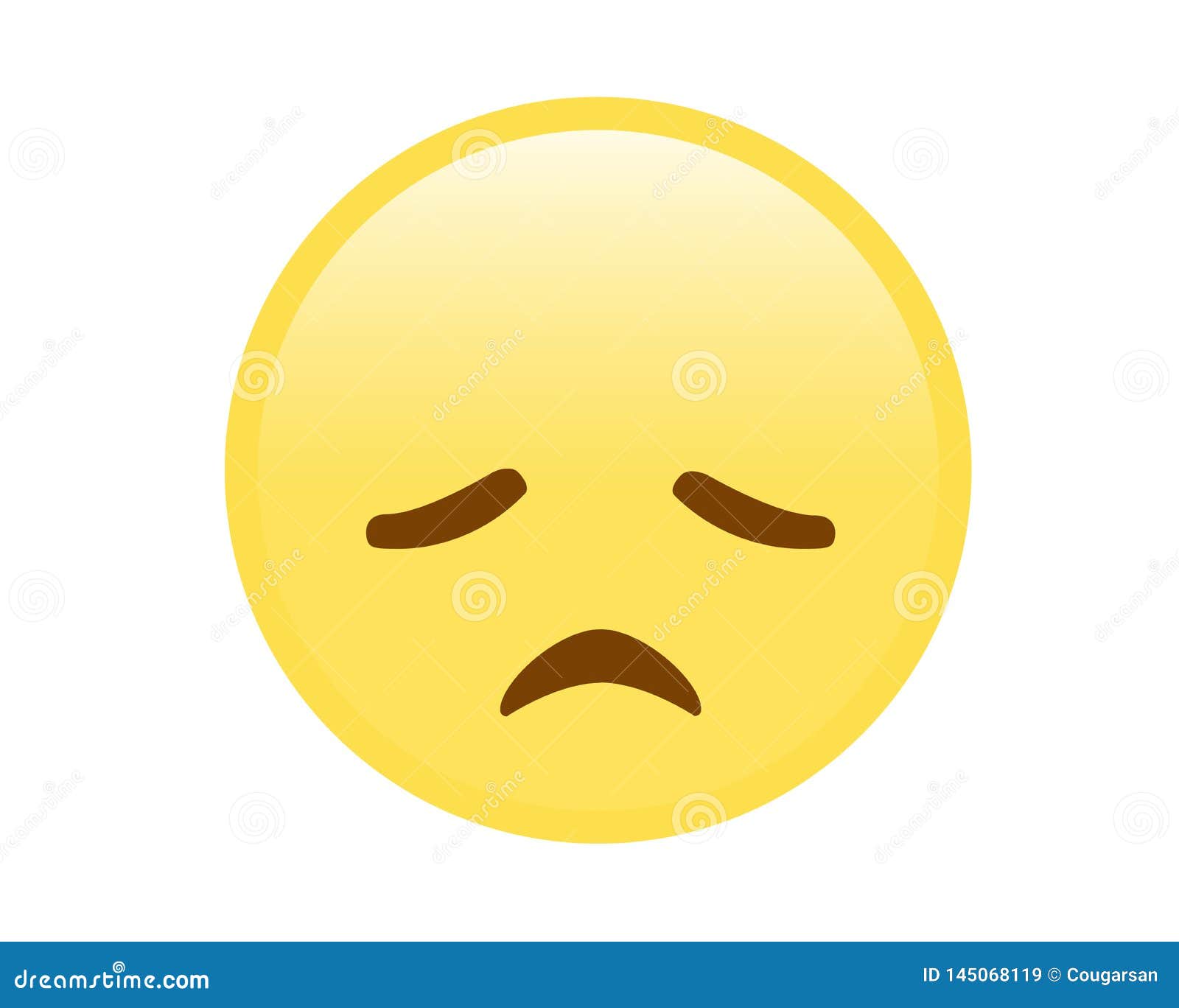 Vector Yellow Disappointed Expression Face Icon Stock Vector ...