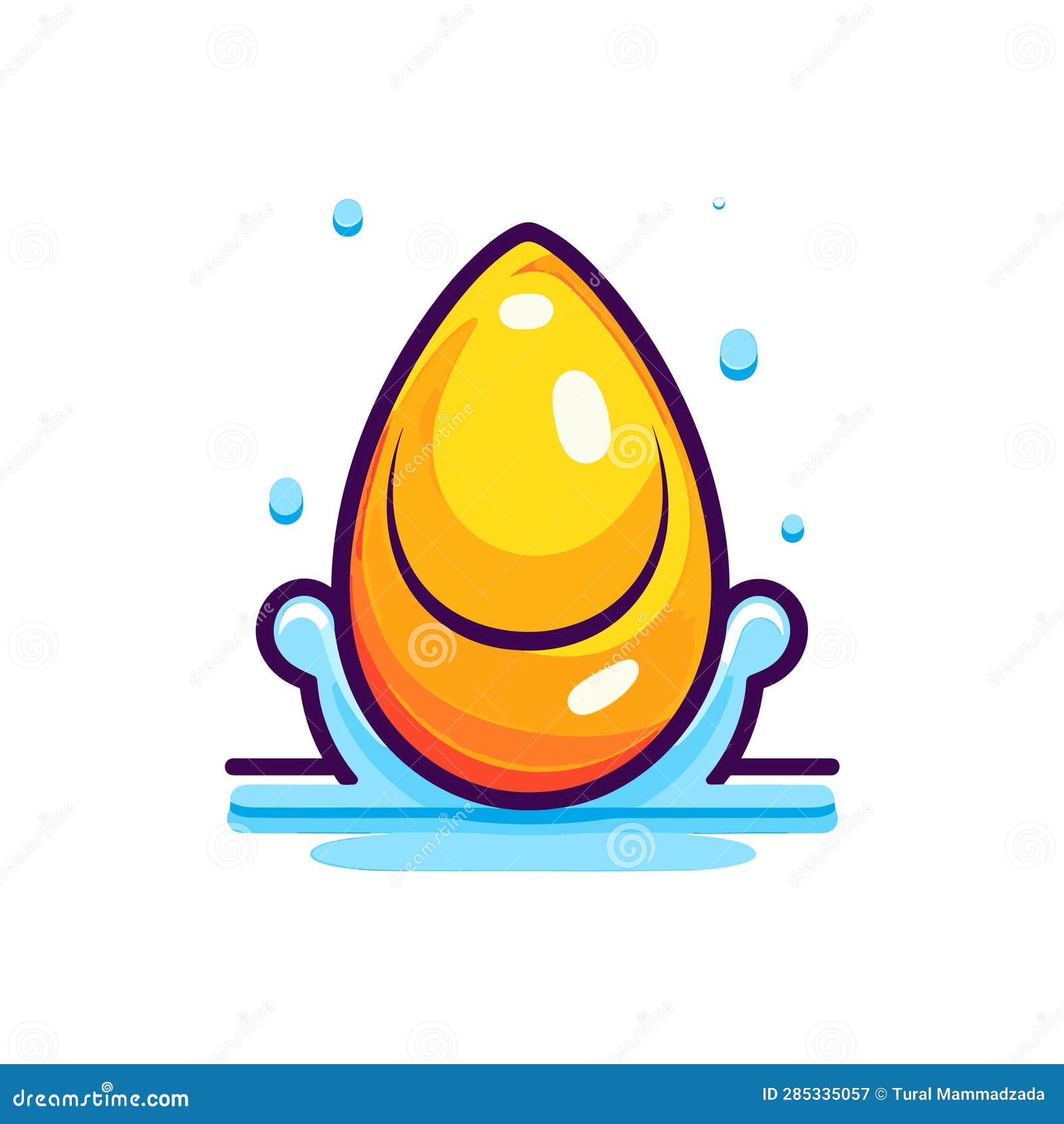 Vector of a Yellow Egg Floating in Water Stock Vector - Illustration of ...