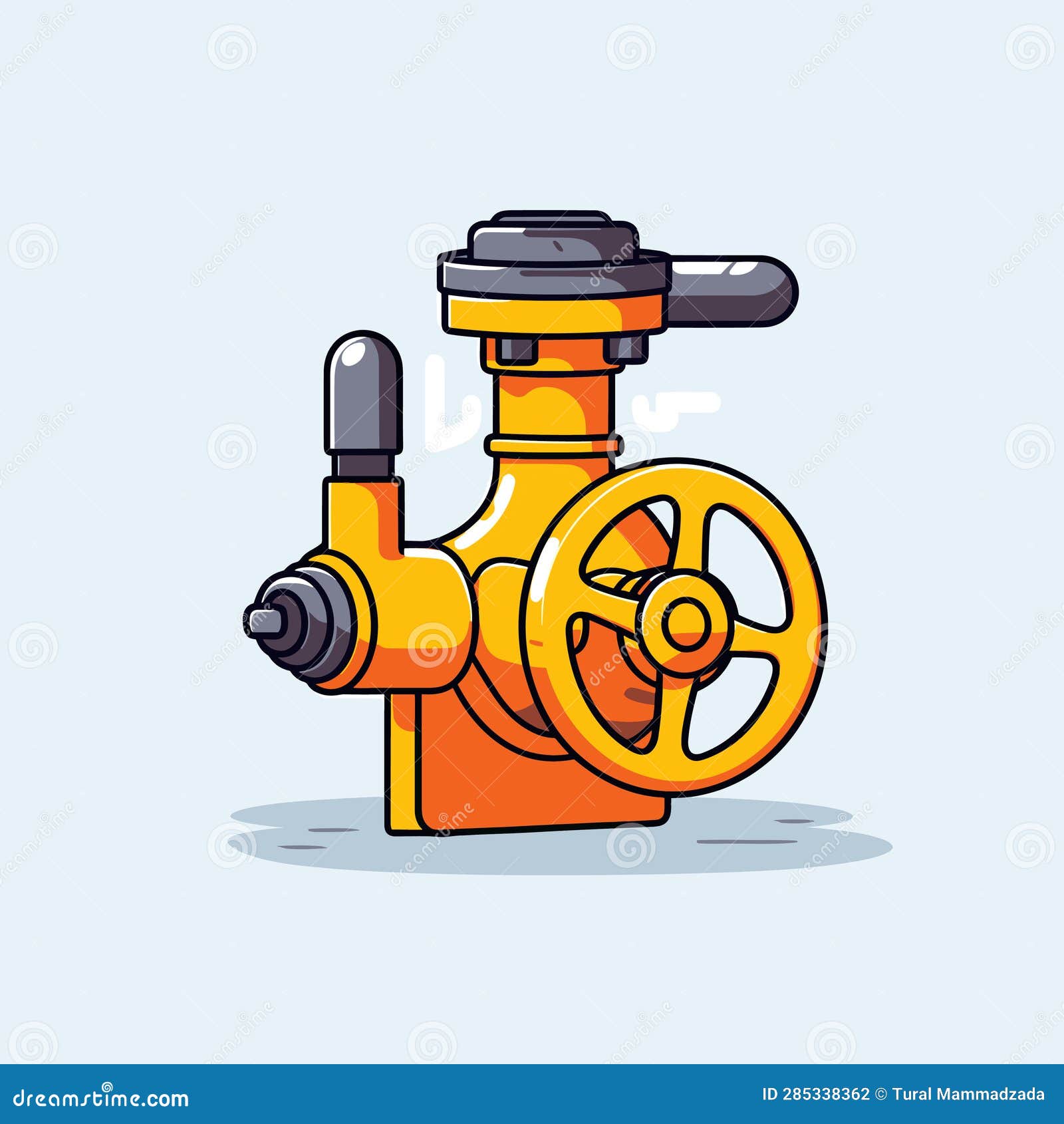 Vector of a Yellow Fire Hydrant with a Hose Attached To it Stock Vector ...