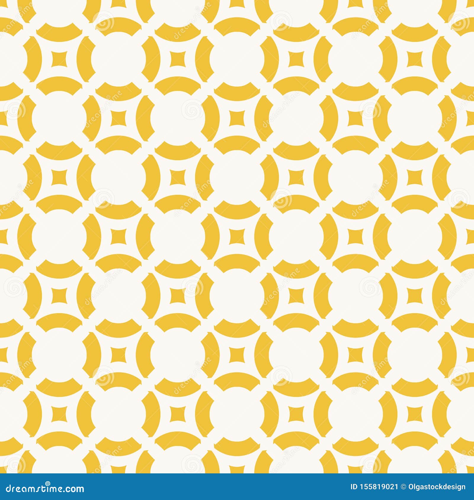 Vector Yellow Geometric Seamless Pattern Simple Figures, Circles and ...